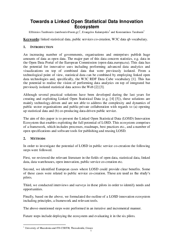 (PDF) Towards a Linked Open Statistical Data Innovation Ecosystem