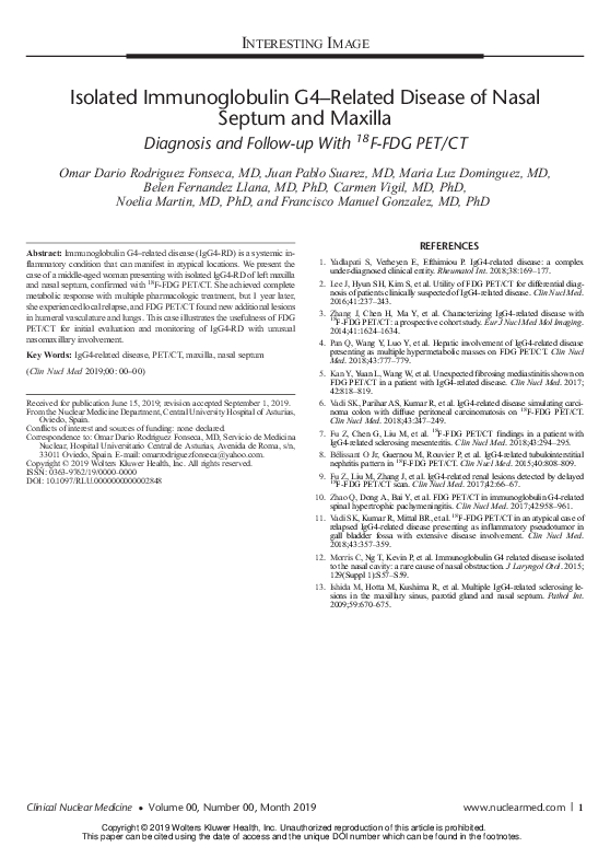 (PDF) Isolated Immunoglobulin G4–Related Disease of Nasal Septum and ...