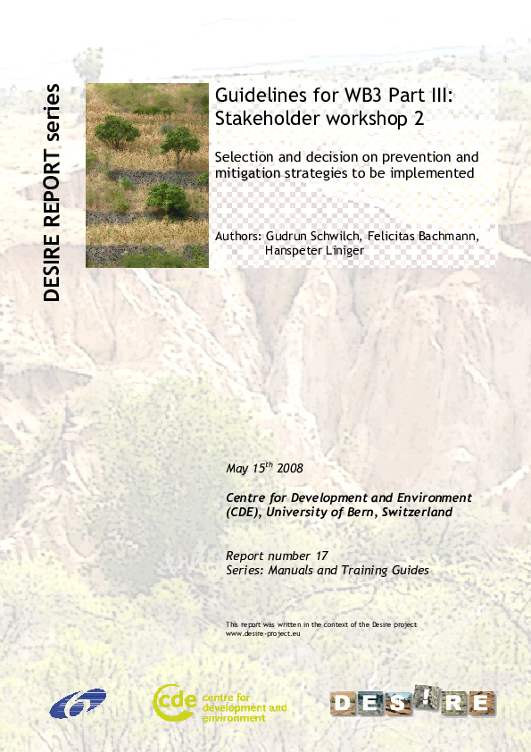 (PDF) Guidelines for WB3 Part III: Stakeholder workshop 2: Selection ...