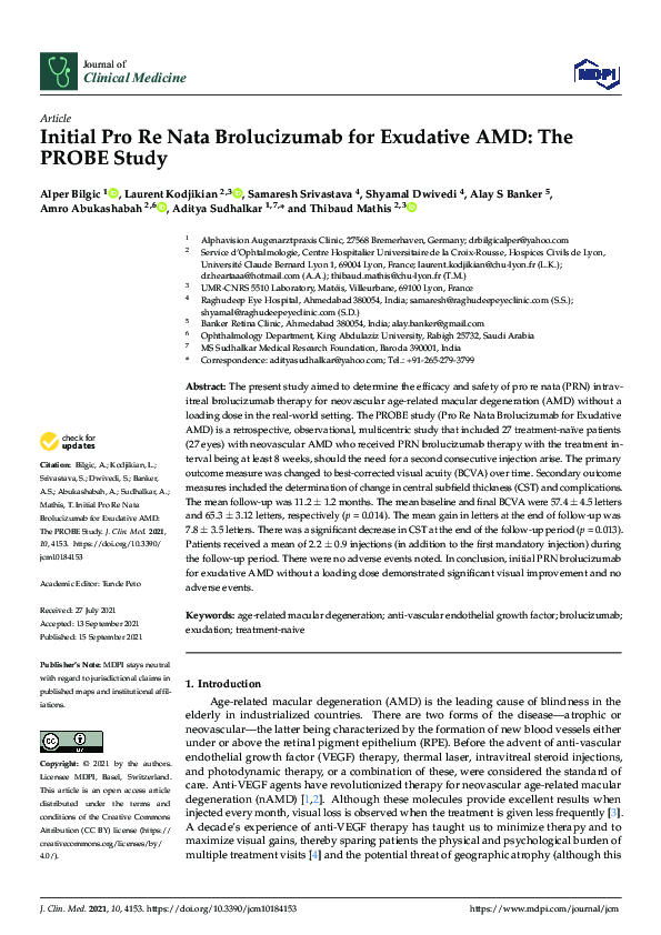 (PDF) Initial Pro Re Nata Brolucizumab for Exudative AMD: The PROBE Study