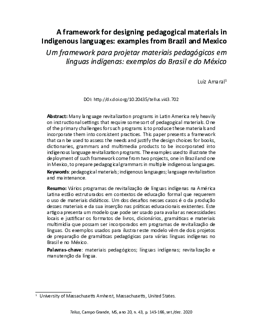 (PDF) A A framework for designing pedagogical materials in Indigenous ...