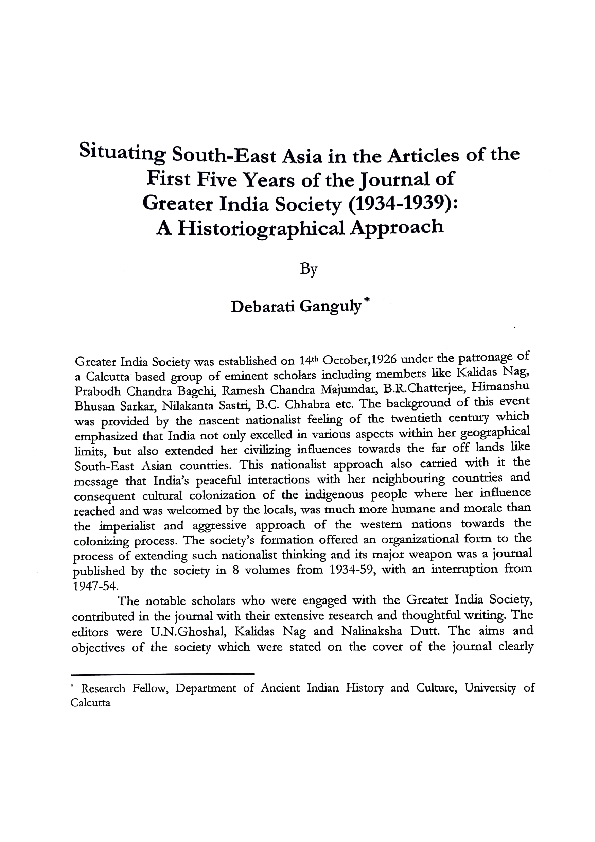 (PDF) Situating Southeast Asia in the Articles of the First Five Years ...