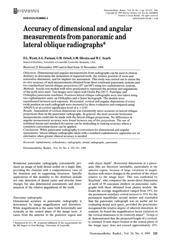 (PDF) Accuracy of dimensional and angular measurements from panoramic ...