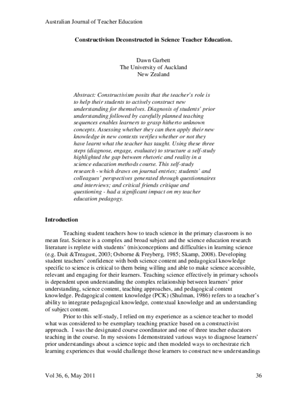 (PDF) Constructivism Deconstructed in Science Teacher Education