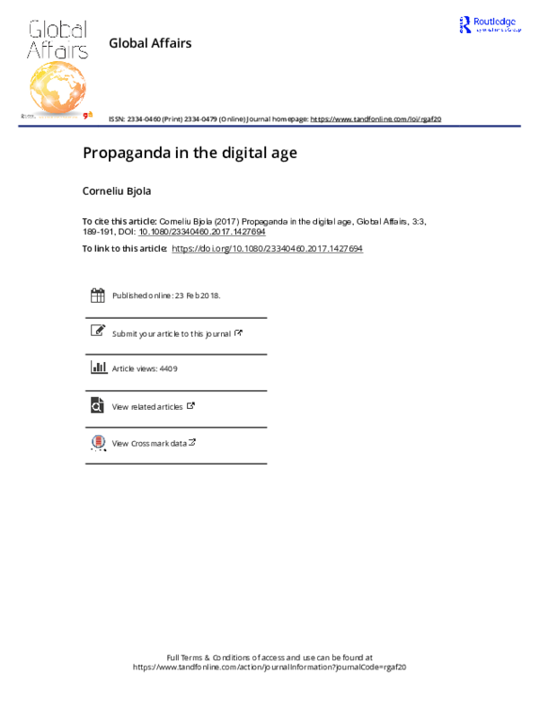 (PDF) Propaganda in the digital age