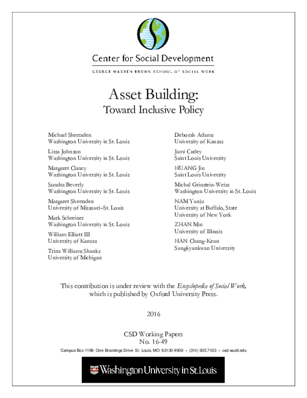 (PDF) Asset Building