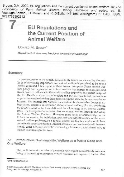 (PDF) EU regulations and the current position of animal welfare.