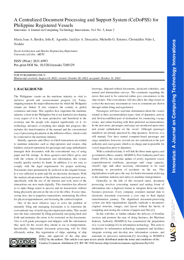 (PDF) A Centralized Document Processing and Support System (CeDoPSS) for Philippine Registered ...