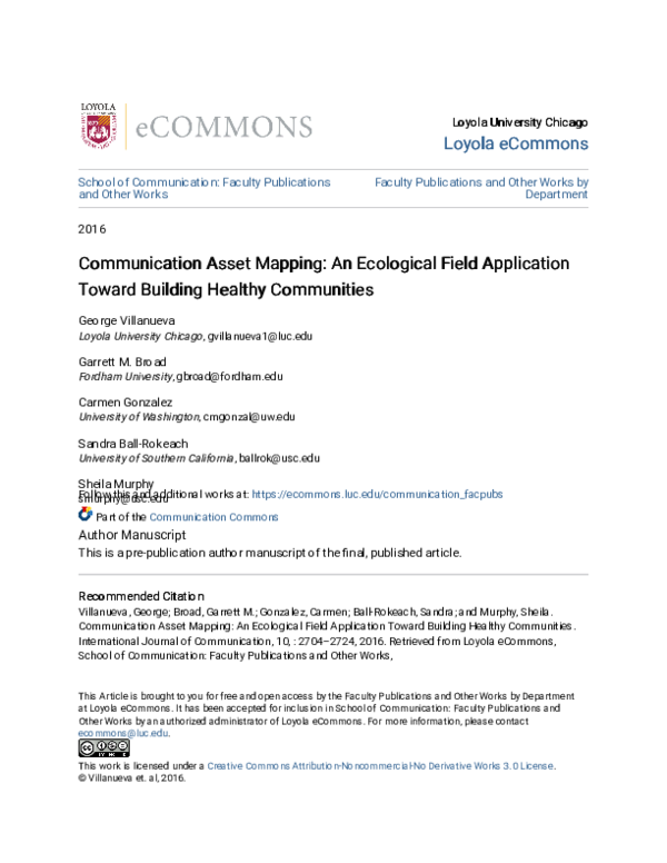 (PDF) Communication Asset Mapping: An Ecological Field Application ...