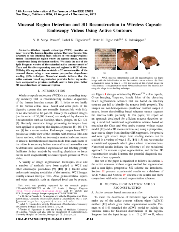 Pdf Mucosal Region Detection And 3d Reconstruction In Wireless Capsule Endoscopy Videos Using