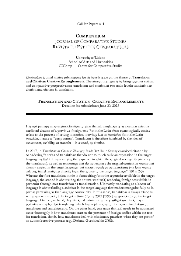 (PDF) COMPENDIUM. JOURNAL OF COMPARATIVE STUDIES # 4
