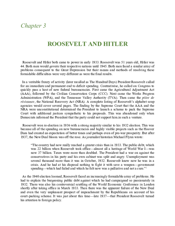 (DOC) ROOSEVELT AND HITLER