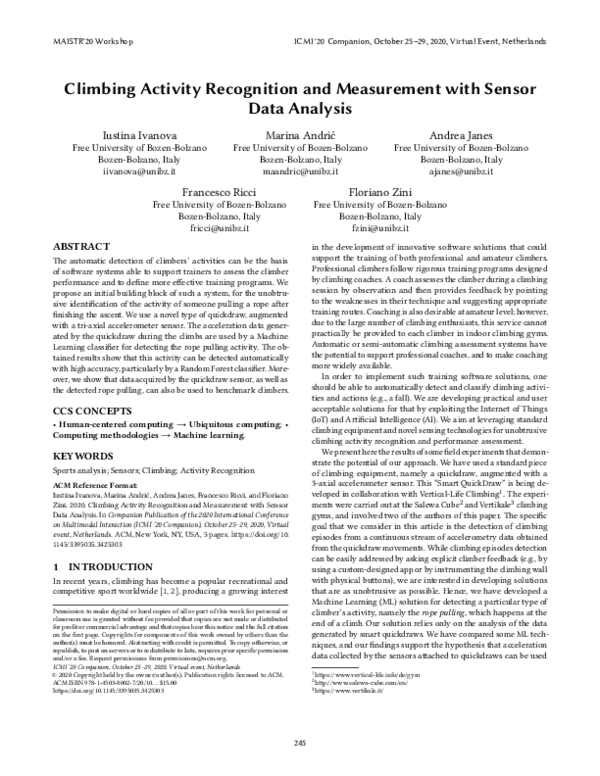 (PDF) Climbing Activity Recognition and Measurement with Sensor Data ...