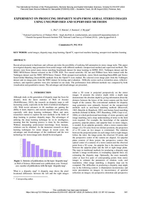 (PDF) Experiment on Producing Disparity Maps from Aerial Stereo Images Using Unsupervised and ...