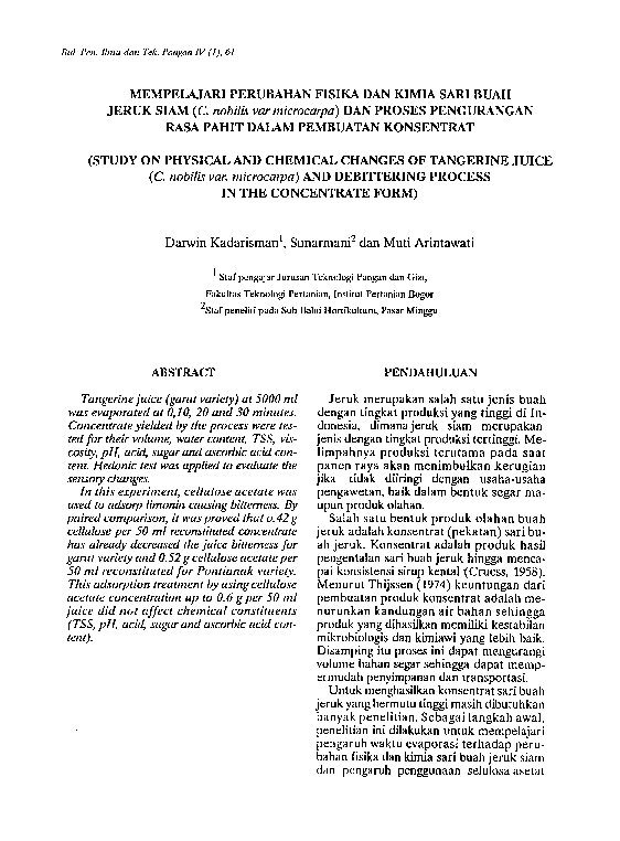 (PDF) Mempelajari Perubahan Fisika dan Kimia Sari Buah Jeruk Siam (C ...