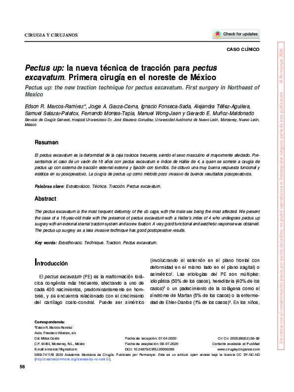 Pectus up: la nueva técnica de tracción para pectus excavatum. Primera ...