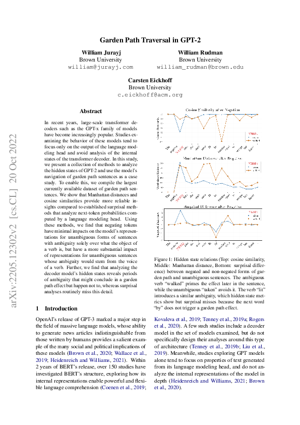 (PDF) Garden-Path Traversal in GPT-2