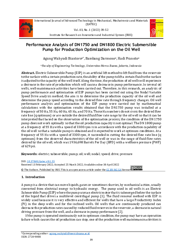 (PDF) Performance Analysis of DN1750 and DN1800 Electric Submersible ...