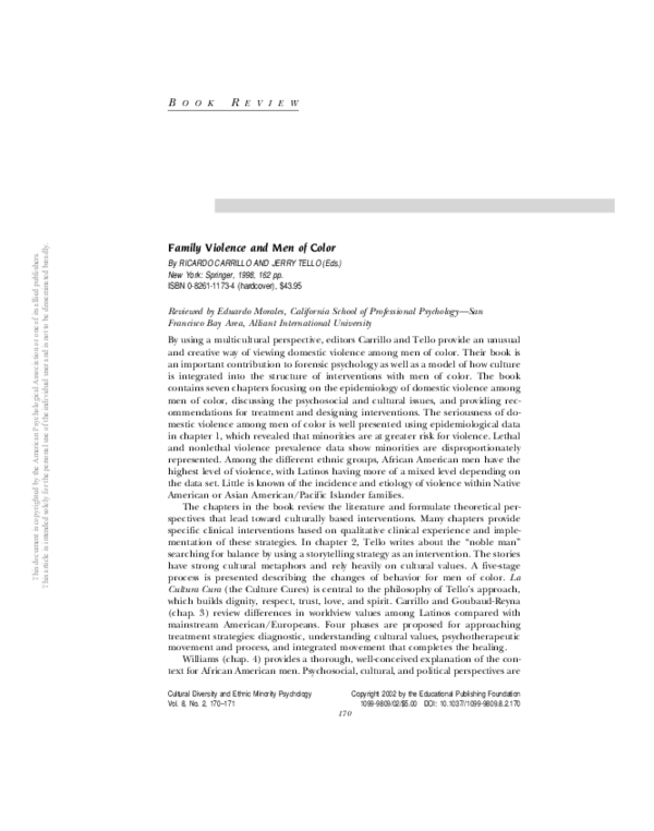 (PDF) Family violence and men of color: Book review