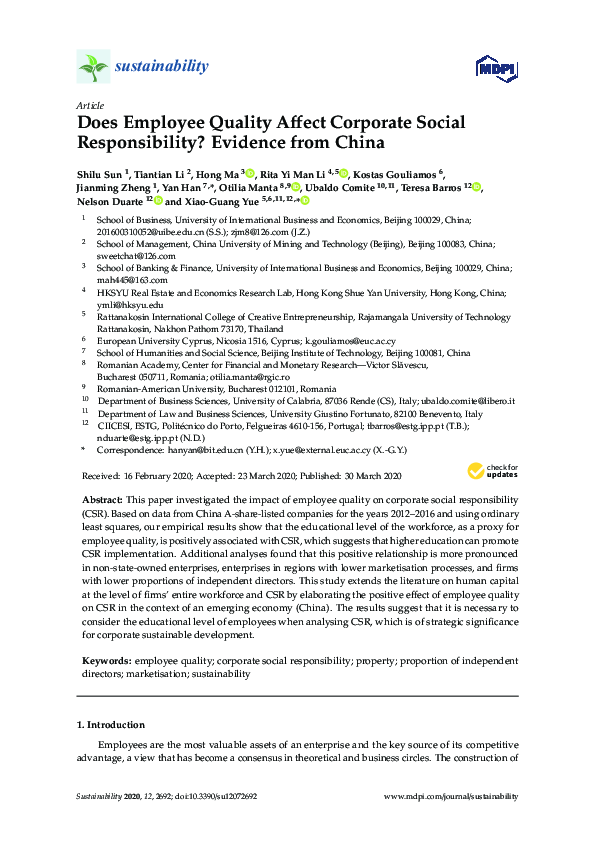 (PDF) Does Employee Quality Affect Corporate Social Responsibility ...