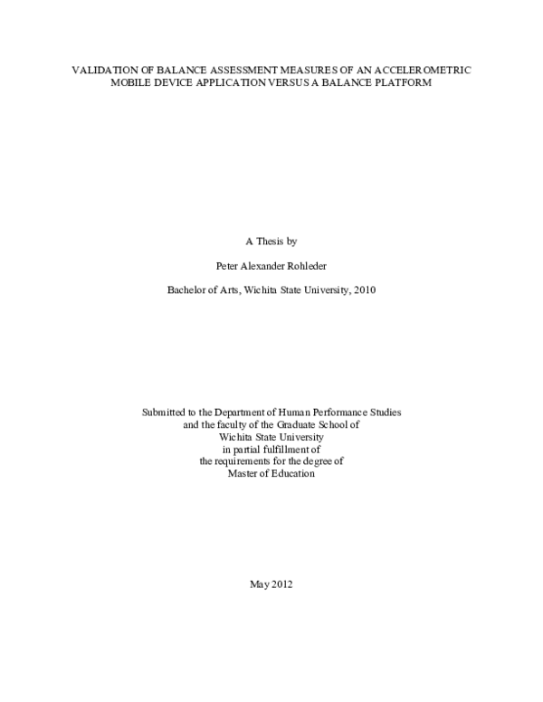 (PDF) Validation of balance assessment measures of an accelerometric ...
