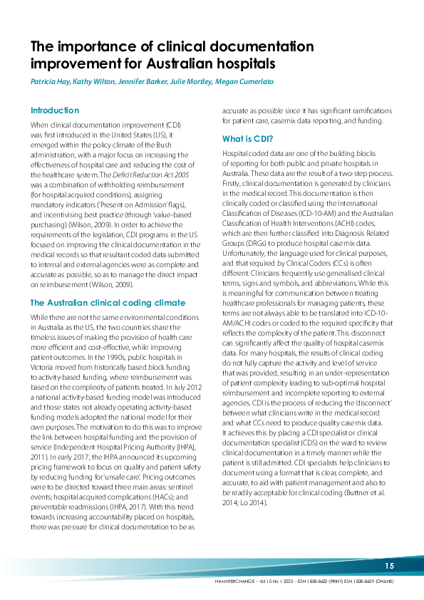 PDF The Importance Of Clinical Documentation Improvement For pdf-the-importance-of-clinical-documentation-improvement-for