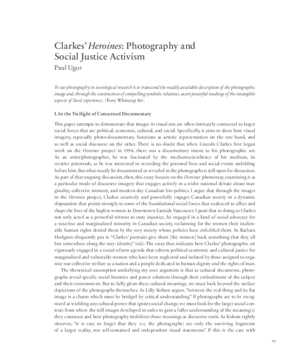 (PDF) Photography and Social Justice Activism--Heroines Revisited