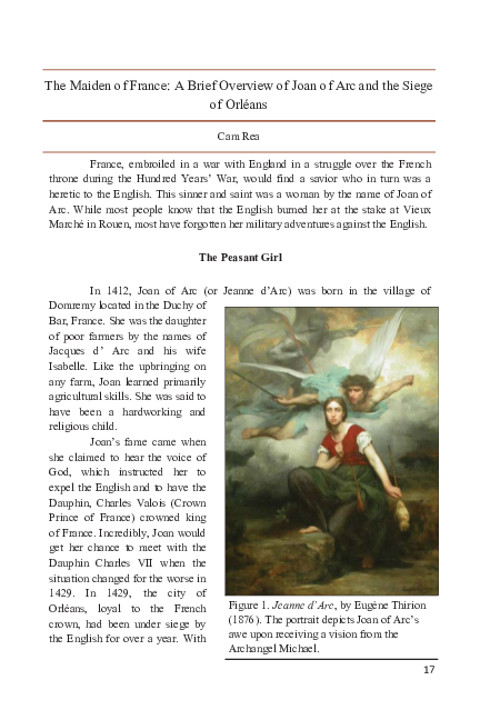 (PDF) The Maiden of France: A Brief Overview of Joan of Arc and the ...