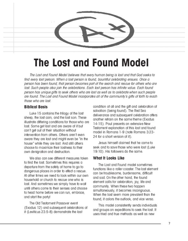 (PDF) The Lost and Found Model