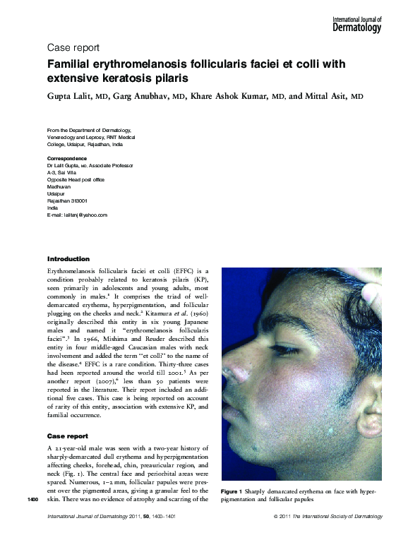 (PDF) Familial erythromelanosis follicularis faciei et colli with ...