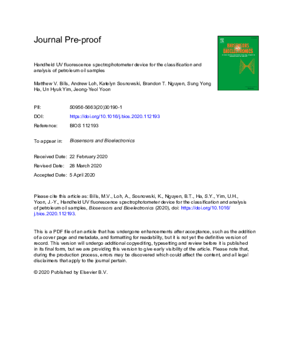 (PDF) Handheld UV fluorescence spectrophotometer device for the ...