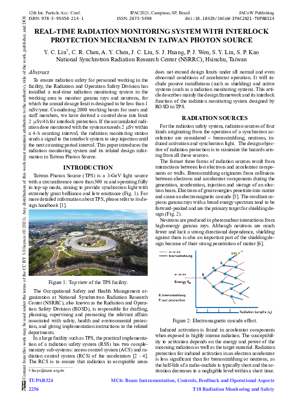 (PDF) Real-Time Radiation Monitoring System with Interlock Protection Mechanism in Taiwan Photon ...