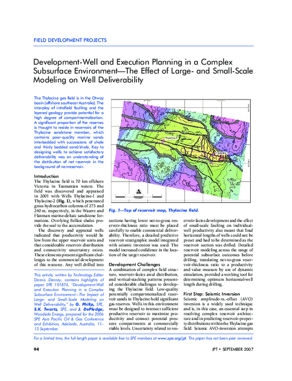 (PDF) Development Well and Execution Planning in a Complex Subsurface Environment - The Impact ...