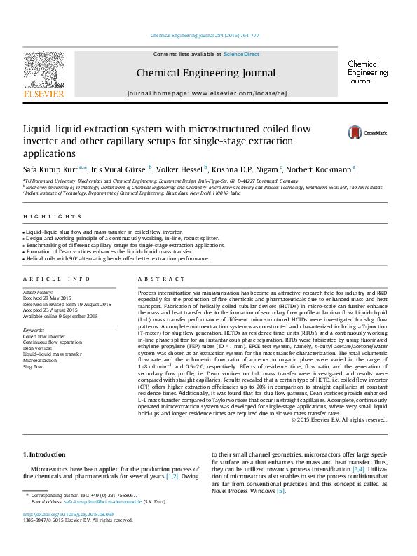 (PDF) Liquid–liquid extraction system with microstructured coiled flow ...