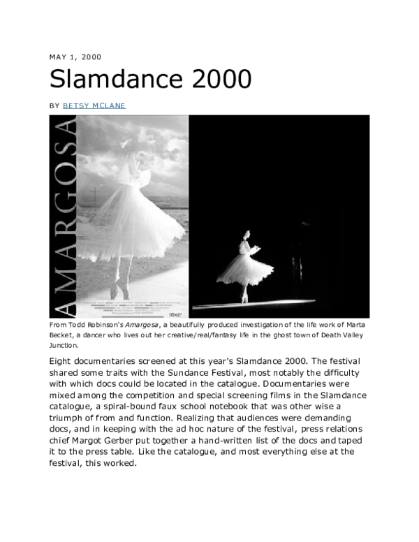 (DOC) SLAMDANCE