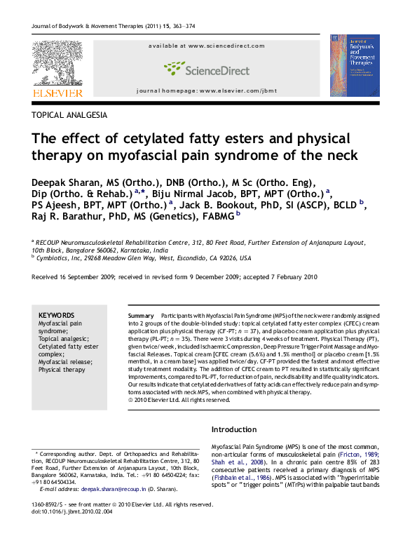 (PDF) The effect of cetylated fatty esters and physical therapy on ...