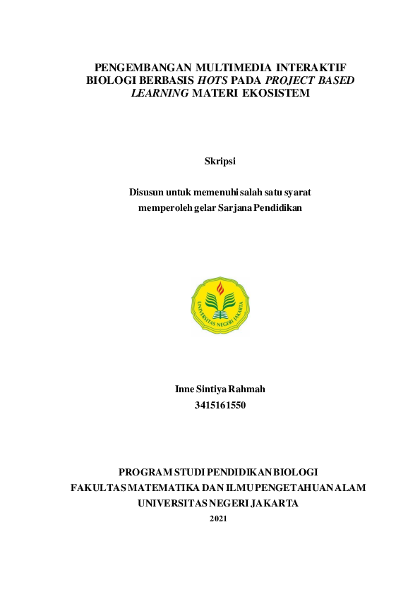 (PDF) Pengembangan Multimedia Interaktif Biologi Berbasis Hots Pada Project Based Learining ...