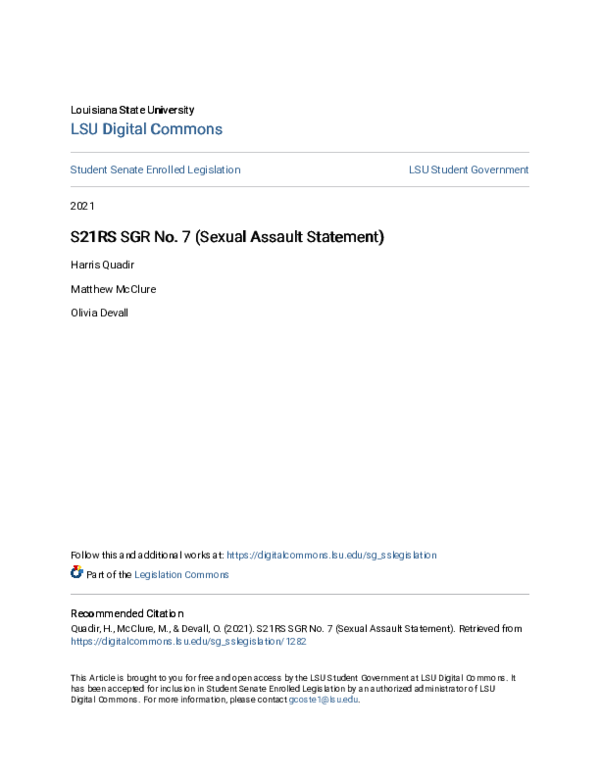(PDF) S21RS SGR No. 7 (Sexual Assault Statement)