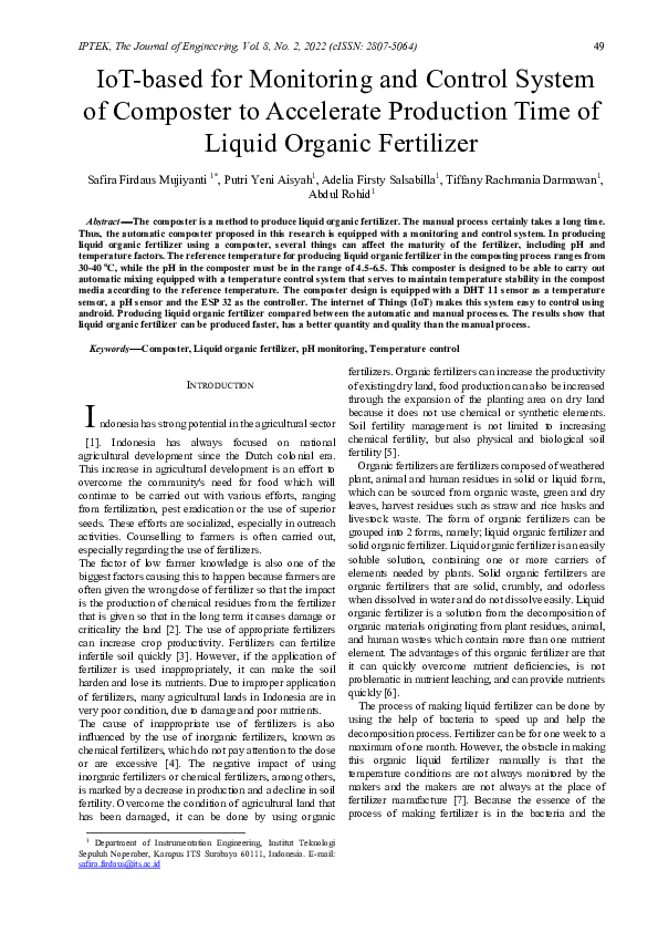 (PDF) IoT-based for Monitoring and Control System of Composter to ...