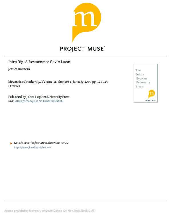 (PDF) Infra Dig: A Response to Gavin Lucas