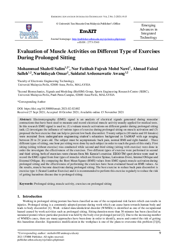 (PDF) Evaluation of Muscle Activities on Different Type of Exercises ...