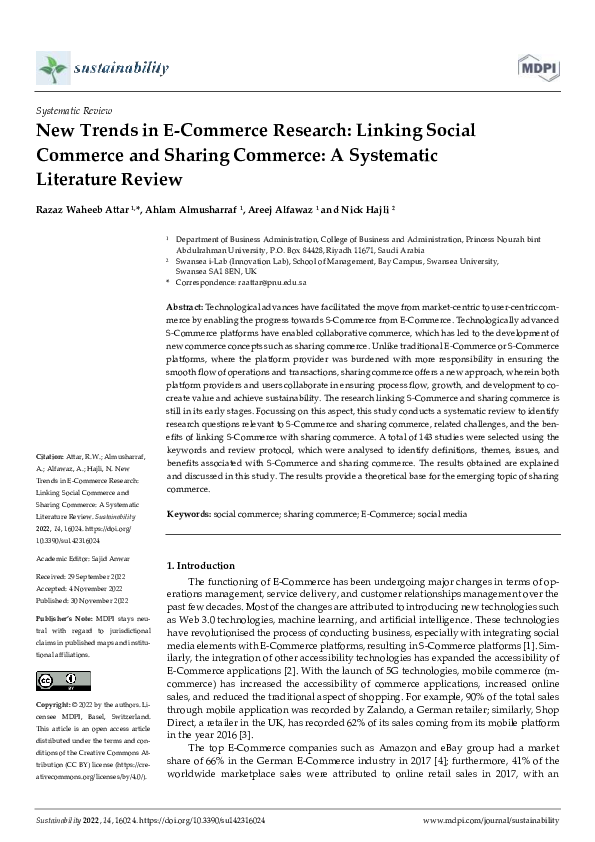(PDF) New Trends in E-Commerce Research: Linking Social Commerce and ...