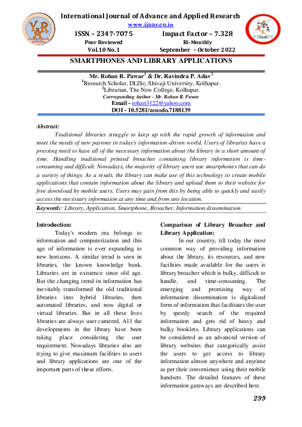 (PDF) Smartphones And Library Applications