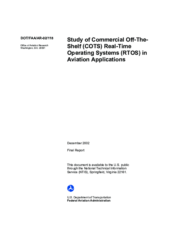 (PDF) Study of Commercial Off-the-Shelf (COTS) Real-Time Operating ...