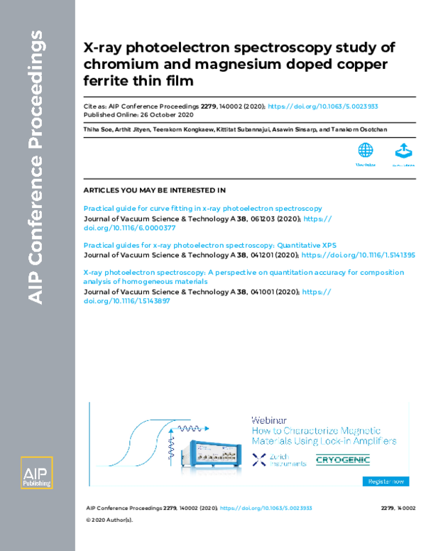 (PDF) X-ray photoelectron spectroscopy study of chromium and magnesium ...