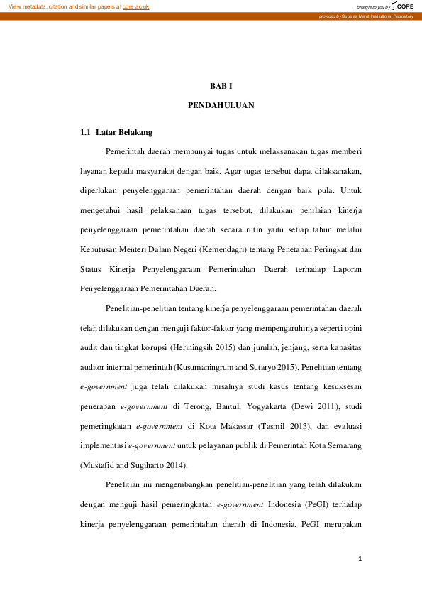 (PDF) Pengaruh Hasil Pemeringkatan E-Government Indonesia (PeGI) terhadap Kinerja ...