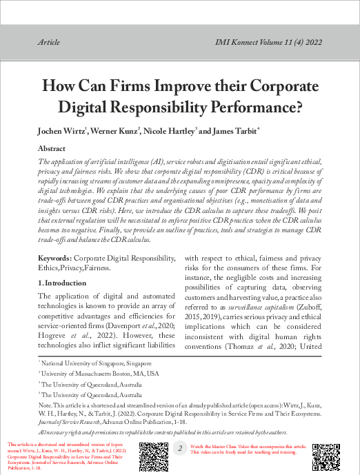 (PDF) How Can Firms Improve their Corporate Digital Responsibility ...