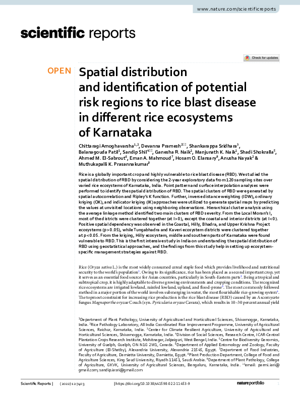 (PDF) Spatial distribution and identification of potential risk regions ...