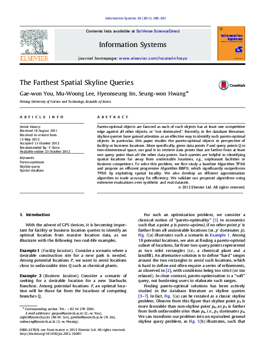 Pdf The Farthest Spatial Skyline Queries