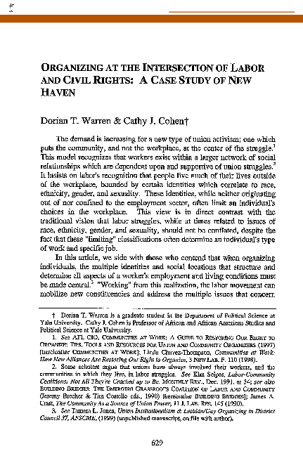 (PDF) Organizing at the intersection of labor and civil rights: A case ...